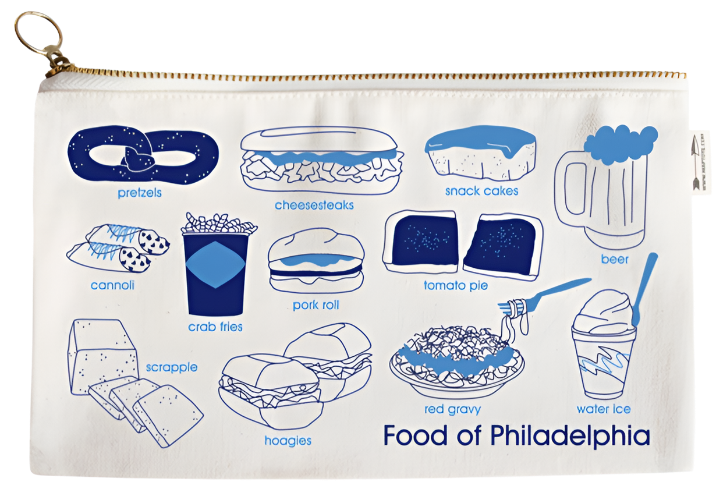 Philadelphia Foodie Pencil Pouch – Philly Seaport Gift Shop
